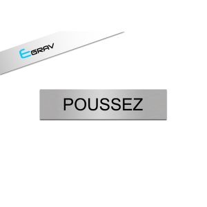 Plaque signalétique pictogramme poussez 17x4 cm , Livraison gratuite